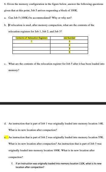 solved 6 given the memory configuration in the figure