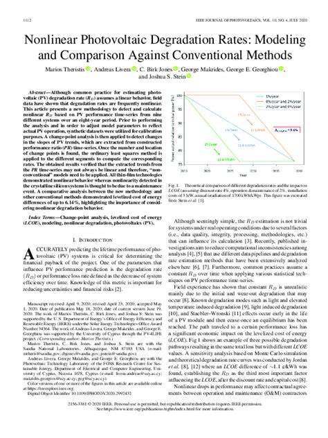Pdf Nonlinear Photovoltaic Degradation Rates Modeling And Comparison