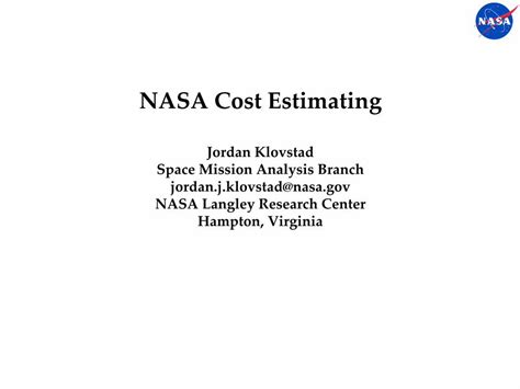 Pdf Nasacostestimating 07 Nasa Cost