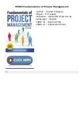 Fundamentals of Project Management