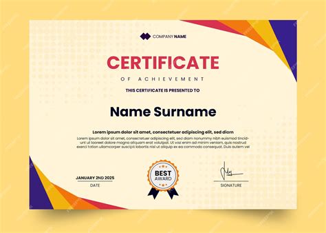 Premium Psd Classic And Simple Certificate Design Template