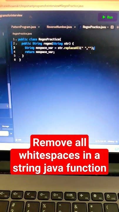 Remove All Whitespaces In A String In Java Youtube Shorts