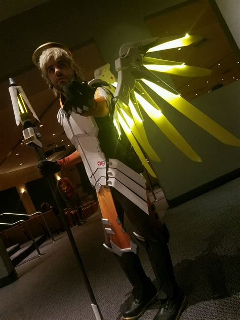 Genderbent Overwatch Mercy Cosplay With Glowing Wings Adafruit