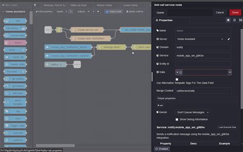 actionable notifications subflow for android · zachowj node red contrib home assistant websocket