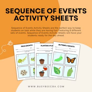 Sequence Of Events Activity Sheets By The Busy BeeCBA TpT