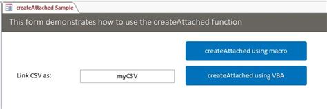Link Table Template Attached CSV Table