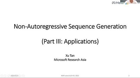 Underline Non Autoregressive Sequence Generation Applications
