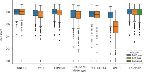 Overall Model Performance Each Model Was Trained Twice Once With Dice