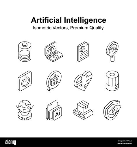 Premium Isometric Icons Set Of Artificial Intelligence Ready To Use Vectors Stock Vector Image