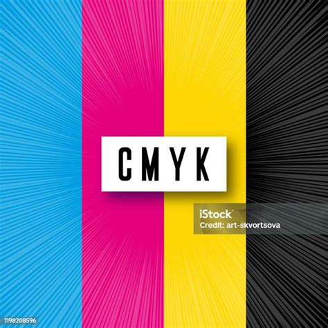 Cmyk 색상 개념입니다 프린터 잉크 및 토너 레터프레스 프린터 제공업체 Cmyk 디자인 Cmyk 배경 벡터 일러스트레이션 계속
