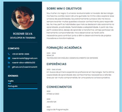 GitHub rosenirmaria curriculo Currículo HTML e CSS