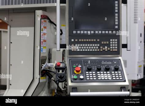 Control Console Of 5 Axis Cnc Machining Center Selective Focus Stock