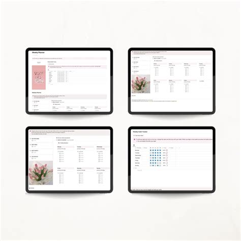 Notion Template Notion Dashboard Aesthetic Pink Weekly Notion