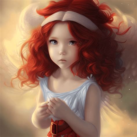 Pretty Girl With Curly Red Hair And Blue Eyes