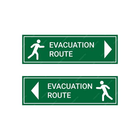 Premium Vector Vector Illustration Of Evacuation Route Signs