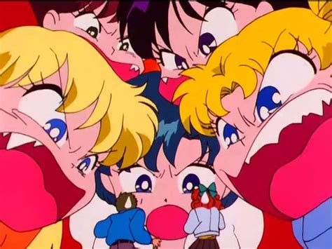 Usagi Rei Makoto Ami And Minako Angry At Naru And Umino Sailor Moon Sailor Scouts Anime