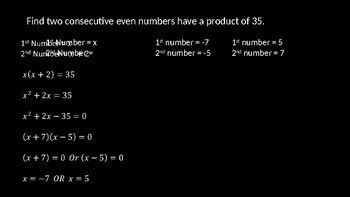 Problem Solving Using Polynomial Equations PowerPoint Lesson