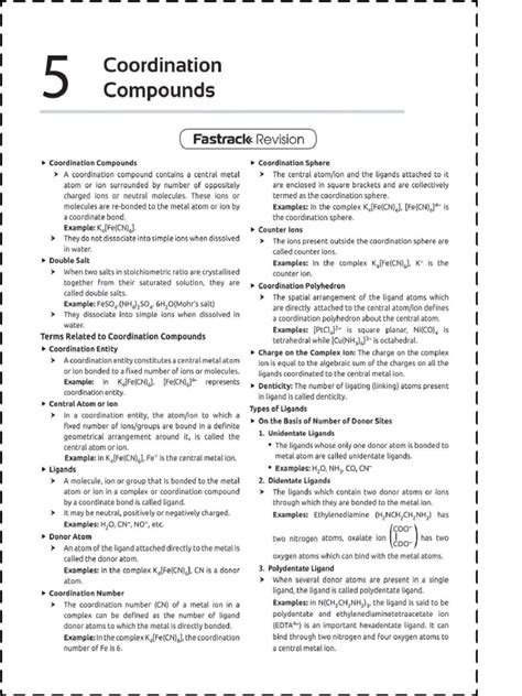 Coordination Compound Assignment Pdf