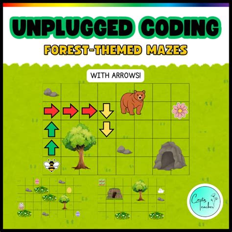 Unplugged Coding Forest Themed Mazes W Arrows By Caritoteacher Tpt