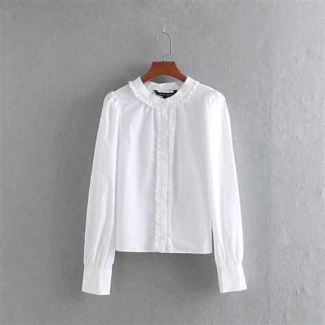Женская белая рубашка, осень, новая мода, длинный рукав, Стильные топы ...