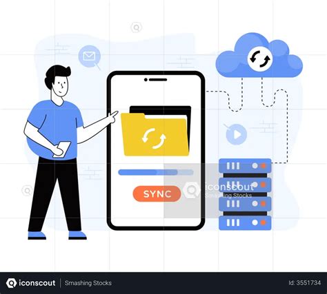 Best Digital Data Sync Management Illustration Download In Png And Vector