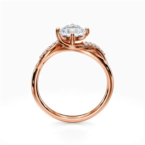 Twisted Vintage Diamond Ring Setting In Rose Gold