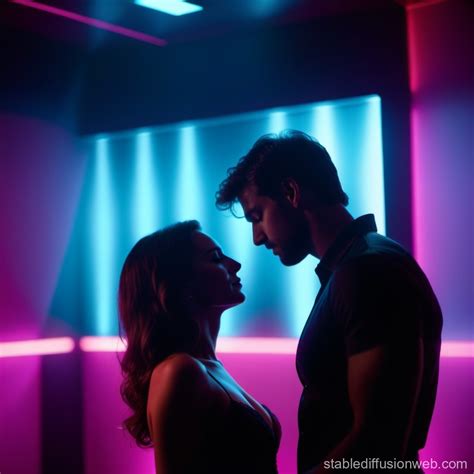 Erotic Neon Lit Couples Silhouette Stable Diffusion En Línea