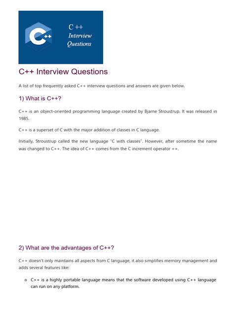 C Interview Pdf C Class Computer Programming