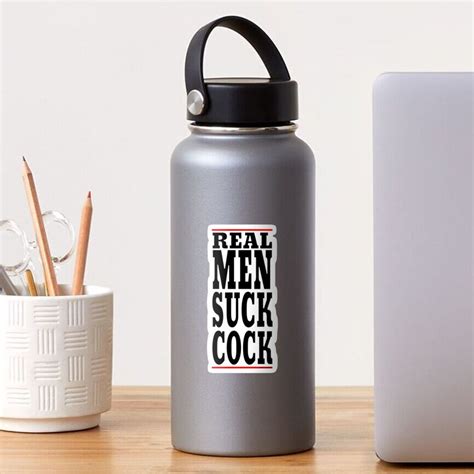 Real Men Suck Cock Sticker For Sale By Hairybehr Redbubble