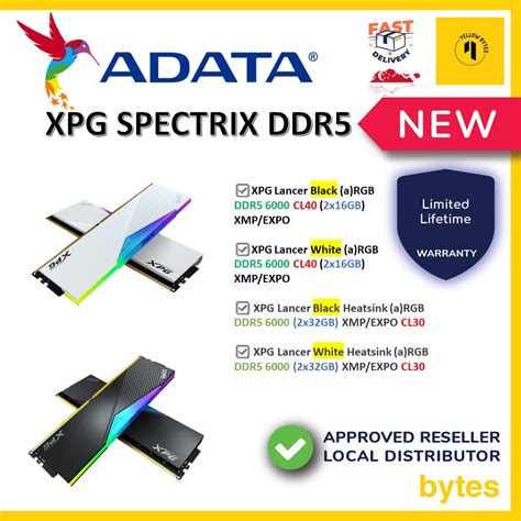 ADATA XPG Lancer ARGB DDR5 2 32GB 5200Mhz 6000MHz 2 16GB 6000Mhz RAM EXPO XMP READY
