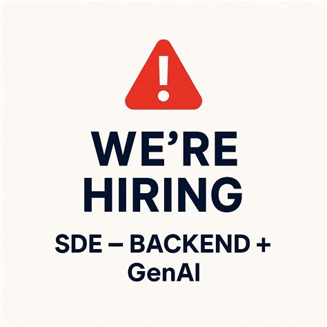 🚨 Were Hiring Sde Backend Genai 3 Yrs Devvarat Meena