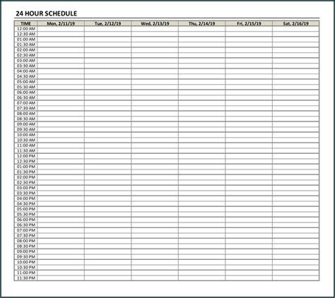 Free Printable Excel Schedule Template