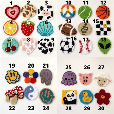 Personalized Hand Tufted Punch Needle Tsfun Magnetskey Chain Cow