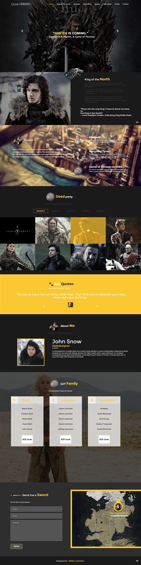 Game Of Thrones Free Html Css Responsive Template Game Of Thrones Free Game Of Thrones