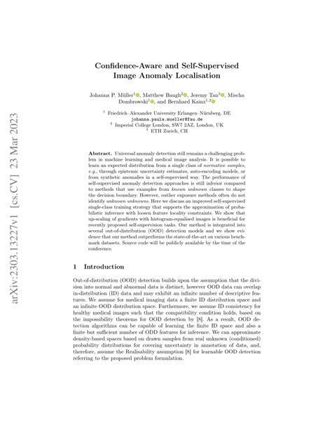 pdf confidence aware and self supervised image anomaly localisation