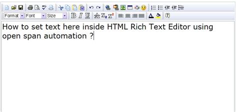 openspan 7 1 how to set text content for html rich text editor