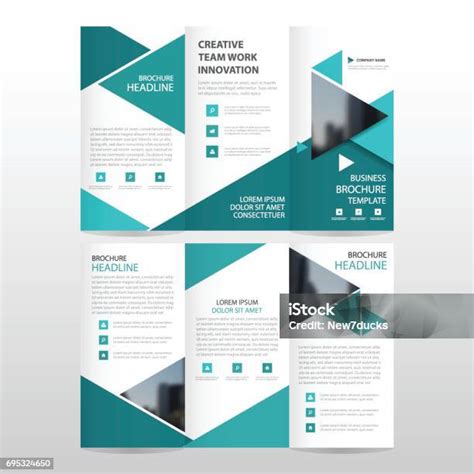 파란색 삼각형은 전단지 비즈니스 3단 브로셔 고객 보고서 템플릿 벡터 0명에 대한 스톡 벡터 아트 및 기타 이미지 0명 디자인 벡터 Istock