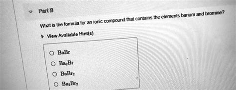What Is The Formula For An Ionic Compound That Contains The
