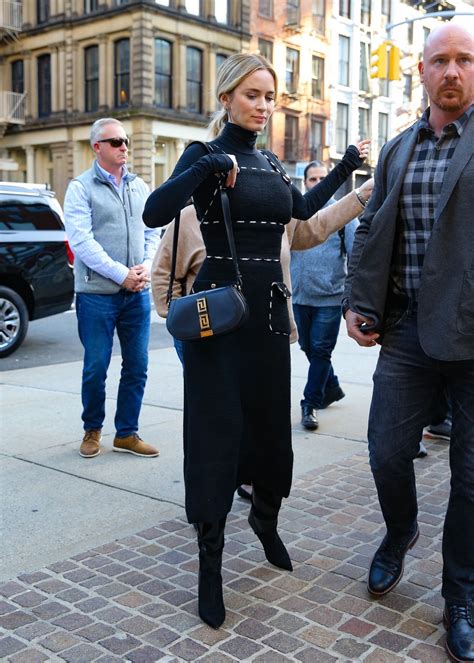 Emily Blunt In A Formal Black Dress In Tribeca 11102022 • Celebmafia