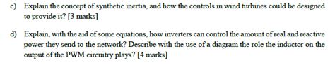 C Explain The Concept Of Synthetic Inertia And How