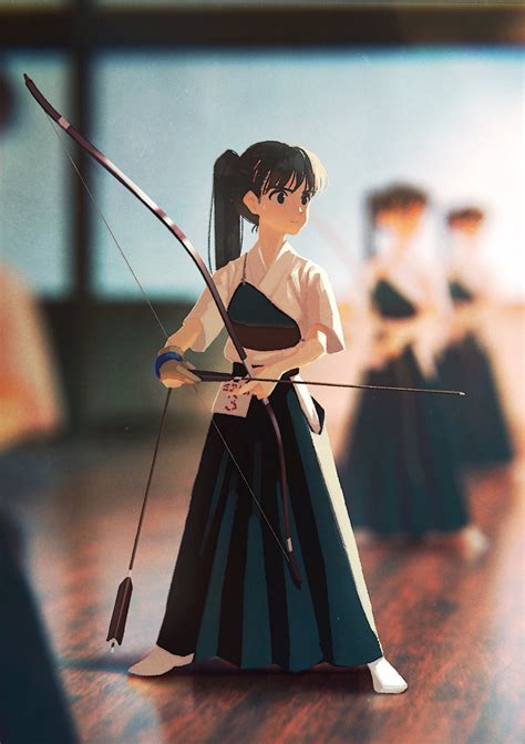 Safebooru 4girls Archery Archery Dojo Arrow Projectile Black Hair