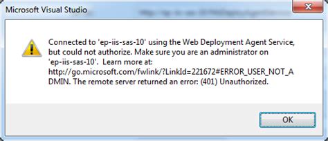 Webdeploy IIS Web Deploy ERROR USER NOT ADMIN Stack Overflow