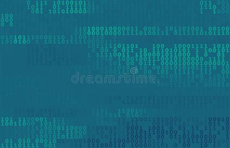 Binary Code By Green And Blue Numbers On Blumine Background Stock