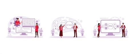 premium vector the concept of program development internet and