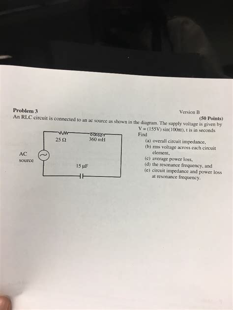 Solved An RLC Circuit Is Connected To An Ac Source As Shown Chegg