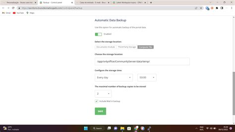 Backup Portal To Computer File Issue Workspace Onlyoffice