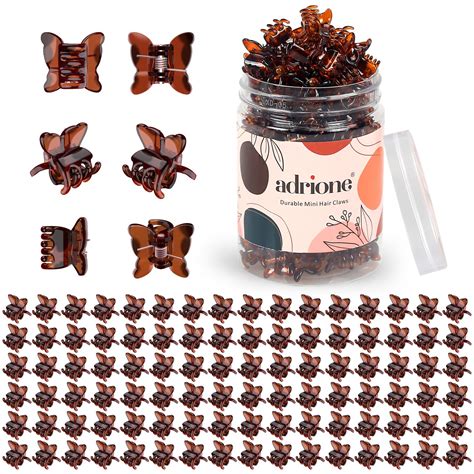 Adrione Brown Small Butterfly Hair Claw Clip 100 Pack