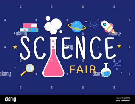 Science Fair Vector Illustration Featuring A Chemist Conducting