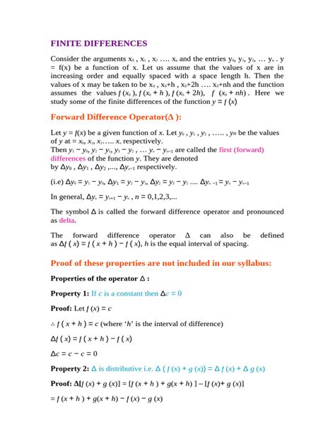 Finite Differences Mtd Pdf Function Mathematics Finite Difference