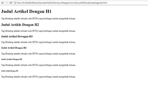 Mengenal HTML Bagian 3 Pengenalan Heading Dalam HTML Rull Learn And Share